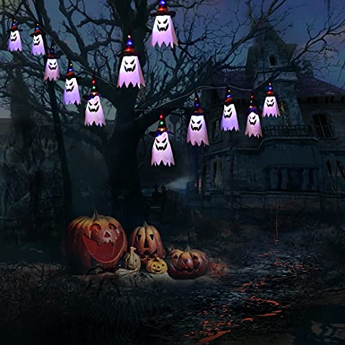 Halloween Decorations Flying Ghost Hats,with Color LED String Lights ...